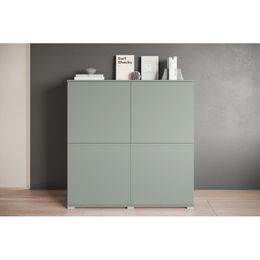 OTTO home Highboard &raquo;Kenia, moderne grifflose Hochkommode mit 4 T&uuml;ren, Breite 120 cm&laquo; 1 Stk. tlg. Push-to-Open-Fronten, h&ouml;henverstellbaren 