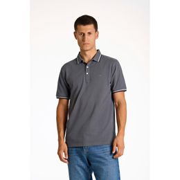 LINDBERGH Herren LINDBERGH Poloshirt mit Logo-Stickerei und abgesetzten B&uuml;ndchen blau S