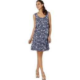 CR&Eacute;ATION L Damen Druckkleid mit Lagen, gebl&uuml;mt rauchblau-bedruckt Gr&ouml;&szlig;e 38