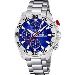 Festina Herren Chronograph &raquo;Junior Collection&laquo; Armbanduhr, Quarzuhr, Kinderuhr, Stoppfunktion, ideal als Geschenk silber