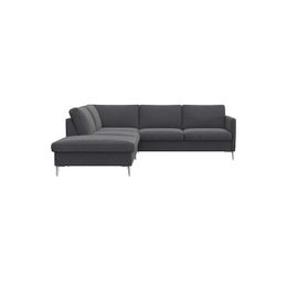 FLEXLUX Ecksofa &raquo;Fiore, L-Form&laquo; schmale Armlehnen, F&uuml;&szlig;e alufarben, B/T 234/225 cm, Kaltschaum im Sitz grau 100% Polyester