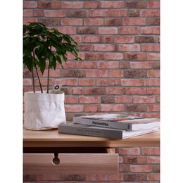 A.S. Cr&eacute;ation Vliestapete &raquo;Bricks & Stones Backstein&laquo; gemustert matt neutral leicht strukturiert Steintapete Tapeten Wohnzimmer Schlafzimmer K&uuml;che modern Design 