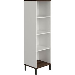YUNY by PAIDI Standregal &raquo;LOVELY ALIV mit 4 offenen F&auml;chern&laquo; B/H/T ca. 48x157x38cm, Off-White/Dark-Walnut, stabiles und langlebiges Regal in Off-White