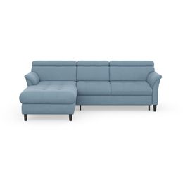 Sit & More sit&more Ecksofa &raquo;Marano L-Form&laquo; inklusive Kopfteilverstellung, wahlweise mit Bettfunktion, Bettkasten blau 98% Polyester, 2% Polyamid