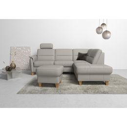 Home Affaire Ecksofa &raquo;Palmera L-Form, B: 236 cm&laquo; optional Bettfunktion & Bettkasten, Federkern grau Luxus-Microfaser (100% Polyester);Struktur (100% 
