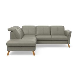 Sit & More sit&more Ecksofa &raquo;Romero L-Form&laquo; wahlweise mit oder ohne TV-Funktion, Bettfunktion, Bettkasten grau 100% Polyester