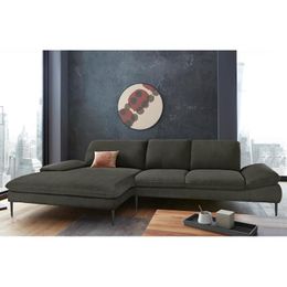 W.Schillig Ecksofa &raquo;enjoy&MORE, Designsofa, bequem, zeitlos und elegant, L-Form&laquo; Sitztiefenverstellung, F&uuml;&szlig;e schwarz pulverbeschichtet, Breite 340 cm 