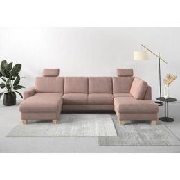 Home Affaire Wohnlandschaft &raquo;Summer U-Form&laquo; mit oder ohne Bettfunktion und Bettkasten, Cord-Bezug rosa 95% Polyester, 5% Polyamid