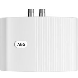 AEG Haustechnik Klein-Durchlauferhitzer &raquo;MTE 440 f. Handwaschbecken, 4,4 kW, o. Stecker&laquo; Festanschluss 230V, elektronisch, druckfest + drucklos wei&szlig;