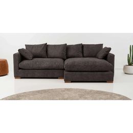 Home Affaire Ecksofa &raquo;Coray&laquo; Breite 266 cm, extra weich und kuschelig, mit Federn und Daunen grau 100% Polyester