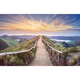 papermoon Fototapete &raquo;LANDSCHAFT-NATUR GEBIRGE BERGE ALPEN WOLKEN HIMMEL XXL&laquo; bunt Vlies