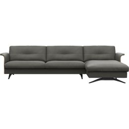 FLEXLUX Ecksofa &raquo;Glow, super bequem durch hochwertigem Sitzaufbau mit Federkern, L-Form&laquo; Modernes skandinavisches Design grau 100% Echteder