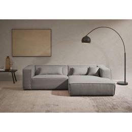 LeGer Home by Lena Gercke Ecksofa &raquo;PIARA mit Kedernaht, Cord, Leinenoptik o. Strukturstoff, Couch, L-Form&laquo; wahlweise Ottomane rechts/links, schwarze 