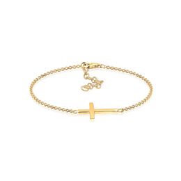 Elli Damen Armband &raquo;Kreuz Horizontal Schlicht 925 Silber&laquo; gold