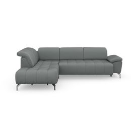 Sit & More sit&more Ecksofa &raquo;Cool L-Form&laquo; wahlweise mit Kopfteilverstellung und Vorziehsitz, motorisch grau