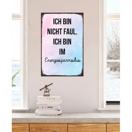 queence Metallbild &raquo;Energiesparmodus&laquo; Schriftzug Schriftz&uuml;ge 1 Stk. tlg. Stahlschilder rosa Metall, Stahl