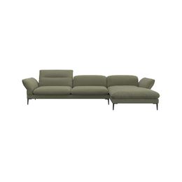 FLEXLUX Ecksofa &raquo;Salino, Funktionssofa mit Recamiere, Relaxsofa, Ecksofa&laquo; Sofa mit Arm- und Kopfteil-Verstellungen, Kaltschaum & Stahl-Wellen gr&uuml;n 100