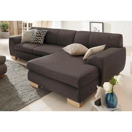Home Affaire Ecksofa &raquo;Nika L-Form&laquo; Polsterecke, Struktur fein oder Melrose/Struktur, mit Bettfunktion braun Struktur fein (100% Polyester);100% 