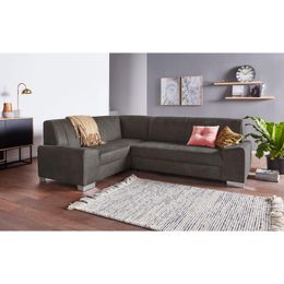 DOMO collection Ecksofa &raquo;Anzio in kubischer Formensprache, flache Armlehnen, L-Form&laquo; Wahlweise mit Bettfunktion und Federkern f&uuml;r hohen Sitzkomfort 