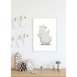 Komar Bild &raquo;Cute Animal Polar Bear&laquo; Tiere 1 Stk. tlg. Wandbild zur Dekoration - ohne Rahmen bunt Holz, Papier