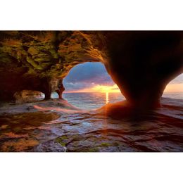 papermoon Fototapete &raquo;Sea Caves Lake Superior&laquo; bunt Vlies