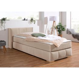 Home Affaire Boxspringbett &raquo;Chelles&laquo; inkl. Kaltschaumtopper, in 5 Breiten und 3 Matratzenarten beige Samtoptik (100% Polyester);Bezug der 
