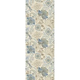 queence Vinyltapete &raquo;Stefan&laquo; Motiv floral gebl&uuml;mt gemustert glatt 90x250cm, selbstklebend, kinderleichte Anbringung,, Sticker beige Vinyl