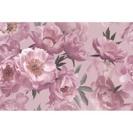 papermoon Fototapete &raquo;BLUMEN ABSTRAKT-MUSTER DESIGN ROSEN BLUMEN DECOR RETRO&laquo; bunt Vlies