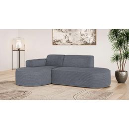 OTTO home Ecksofa &raquo;ADELLA Design-Sofa mit Recamiere rechts/links, 248/159/76 cm&laquo; L-Form mit Wellenunterfederung, runde Form, auch in Cord grau 100% 