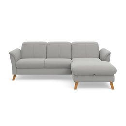Sit & More sit&more Ecksofa &raquo;Romero L-Form&laquo; wahlweise mit oder ohne Relax-Funktion, Bettfunktion, Bettkasten silber 90% Polyester 10%Polyamid