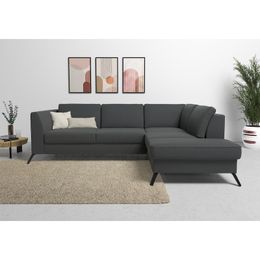 Sit & More sit&more Ecksofa &raquo;Olsen L-Form&laquo; inklusive Sitztiefenverstellung, wahlweise mit Bettfunktion, 15cm hoch grau 100% Polyester