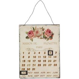 AMBIENTE HAUS Metallbild &raquo;Metallbild Kalender - Rosen 25x33cm&laquo; 1 Stk. tlg. bunt Eisen