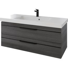 Waschtisch &raquo;Serie Balto Mineralmarmor-Waschtisch mit Unterschrank, 123 cm breit&laquo; 2 Stk. tlg. Waschplatz mit 2 Schubladen, Badschrank in verschiedenen 