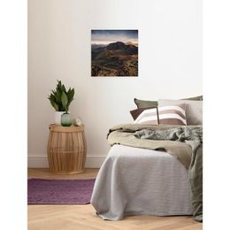 Komar Leinwandbild &raquo;Vulkanland - Gr&ouml;&szlig;e 40 x 40 cm&laquo; Baum Berge Blumen Bl&auml;tter Foto Jahreszeiten Landschaft Meer Natur Palmen Strand Packung, 1 Stk. tlg. 