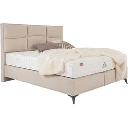Home Affaire Boxspringbett &raquo;Violette erh&auml;ltlich in den Breite 160, 180 & 200cm&laquo; inkl. Topper und extra dicker Taschen-Federkernmatratze beige 100% PES