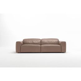 Egoitaliano 2,5-Sitzer &raquo;Beverly, Designsofa mit erstklassigem Sitzkomfort und tollen Details&laquo; Breite 242 cm, verstellbare Kopfteile beige Leder NUVOLE (Echtes 