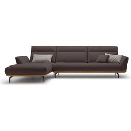 Creation BY ROLF BENZ Ecksofa &raquo;CR.460 Designsofa mit erstklassigem Sitzkomfort&laquo; Sockel in Nussbaum, Winkelf&uuml;&szlig;e in Umbragrau, Breite 338 cm lila 