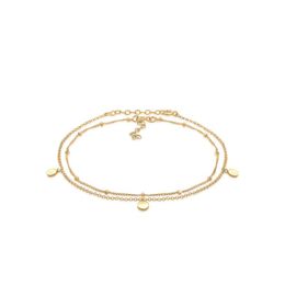 Elli Damen Fu&szlig;kette &raquo;Ball Basic 2er Set 925 Sterling Silber&laquo; gold