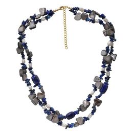 Steuer Damen Collierkettchen &raquo;Collier 2-reihig Sodalith,Perlen und Muschel&laquo; blau