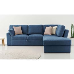 Home Affaire Ecksofa &raquo;Citry&laquo; Breite 242 cm, Chenille, Bettfunktion, Bettkasten, L-Form blau 100% polyester