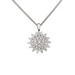 Firetti Damen Kettenanh&auml;nger &raquo;Schmuck Geschenk Gold 585 Halsschmuck Anh&auml;nger f&uuml;r Halskette Blume&laquo; () mit Brillanten wei&szlig;