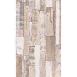 rasch Papiertapete &raquo;Selection&laquo; Holz gemustert glatt beige