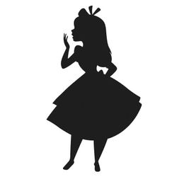 Komar Bild &raquo;Alice Silhouette&laquo; Disney 1 Stk. tlg. Wandbild zur Dekoration im Kinderzimmer - ohne Rahmen schwarz Holz, Papier
