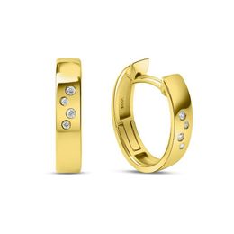 OROLINO Damen Paar Creolen &raquo;Gold 585 mit 8 Brillanten zus. 0,04ct.&laquo; gelb