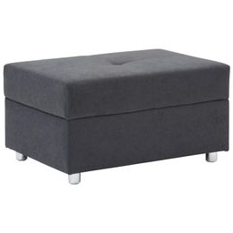 Home Affaire Hocker &raquo;Italia&laquo; mit Federkern grau Microfaser PRIMABELLE (100% Polyester);Struktur fein (100% Polyester)