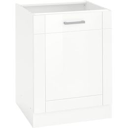 KOCHSTATION Unterschrank &raquo;KS-Tinnum&laquo; 60 cm breit, MDF-Fronten, Metallgriff wei&szlig; Holzwerkstoff