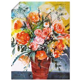 Artland &raquo;Rosen in brauner Vase&laquo; Blumen 1 Stk. tlg. ohne Rahmen orange