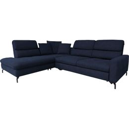 Alina Ecksofa &raquo;Louis&laquo; Breite 286 cm, R&uuml;ckenlehnenverstellung, wahlweise mit Bettfunktion blau Struktur fein TCM (100% Polyester)