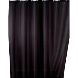 Wenko Duschvorhang &raquo;Uni Black&laquo; Breite 180 cm H&ouml;he 200 cm, Polyester, waschbar schwarz Polyester