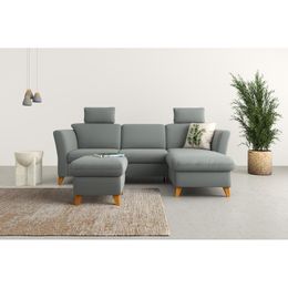 Home Affaire Ecksofa &raquo;Trelleborg L-Form&laquo; Federkern-Polsterung, wahlweise mit Bettfunktion und Bettkasten grau 100% Polyester